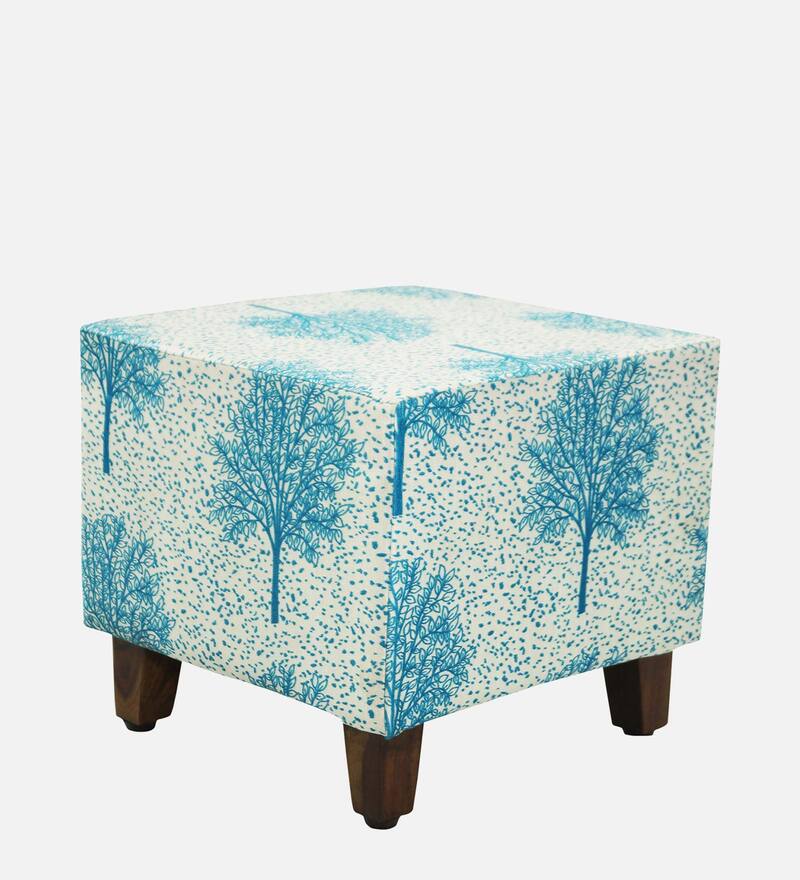 Buy Sisak Fabric Foot Stool in With White Print by Woodsworth Online ...
