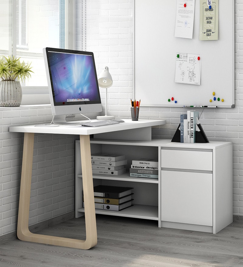 Buy Juda Writing Table in Matte Frosty White Finish Online ...