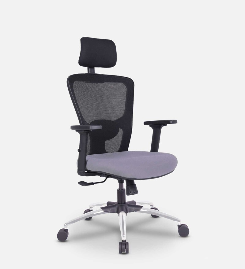 Buy Jupiter Breathable Mesh Ergonomic Chair in Black & Grey Colour with ...