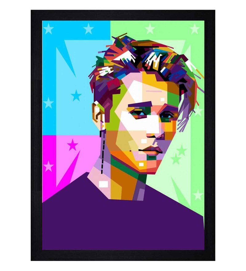 Buy Justin Bieber Texture Paper Framed Art Print by Cheque Decor Online ...