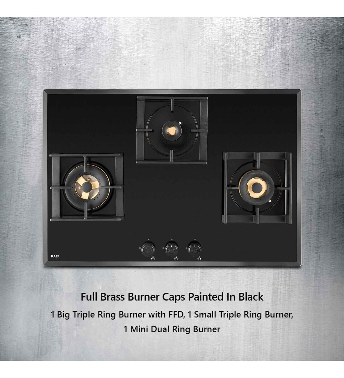 Buy Kaff 3 Burners Glass Gas Hob Mfbx763 (Isi Mark) Online - Gas Stoves ...