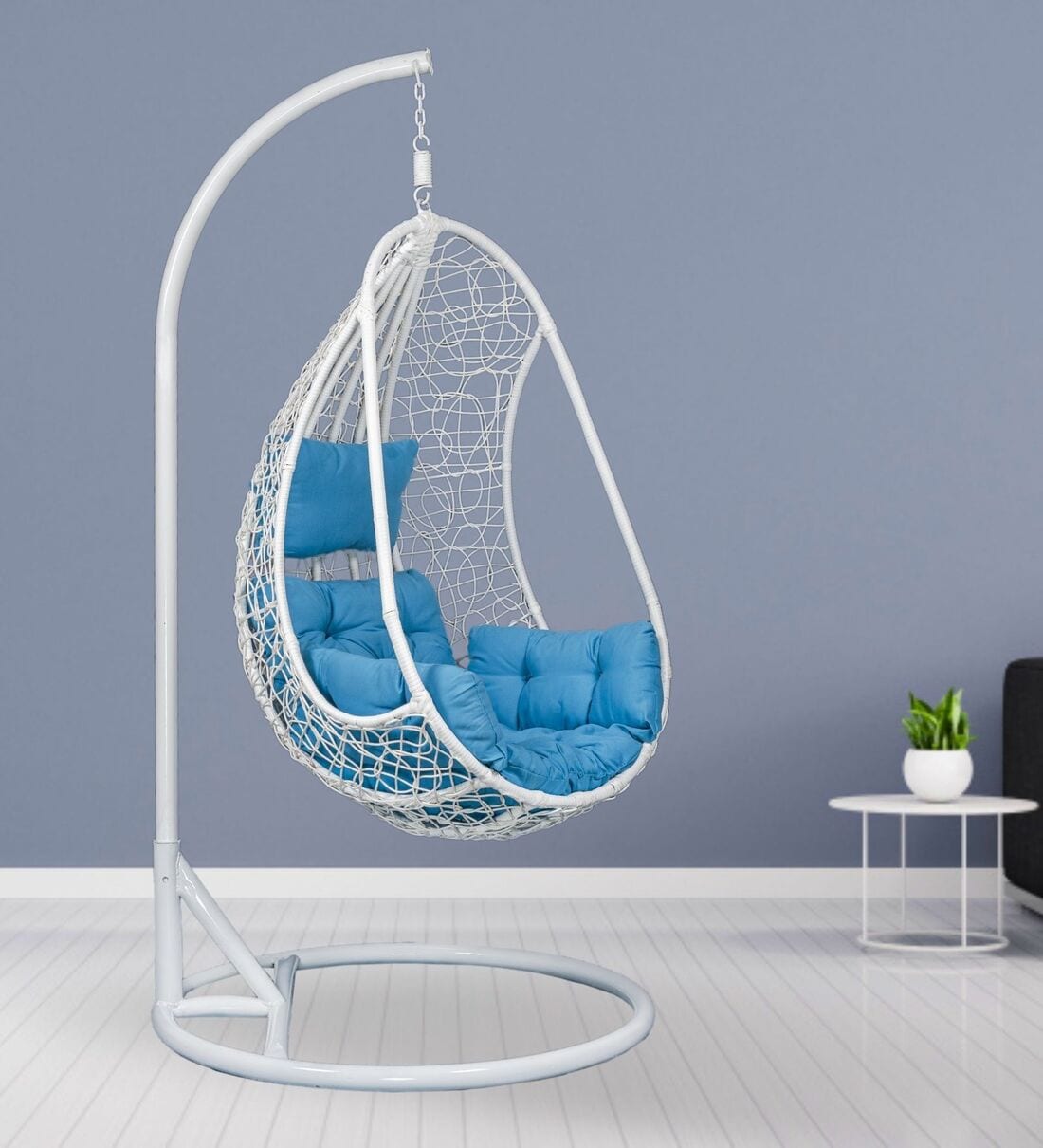 Buy Kai Wicker Swing in White & Blue Colour at 100% OFF by Swingzy ...