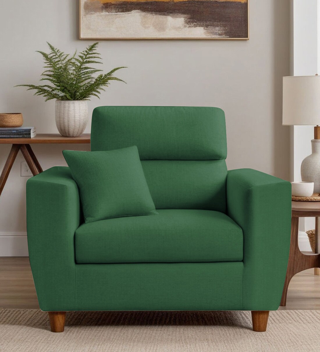 Buy Kaira 1 Seater Sofa Green Colour at 45% OFF by Trevi Furniture ...