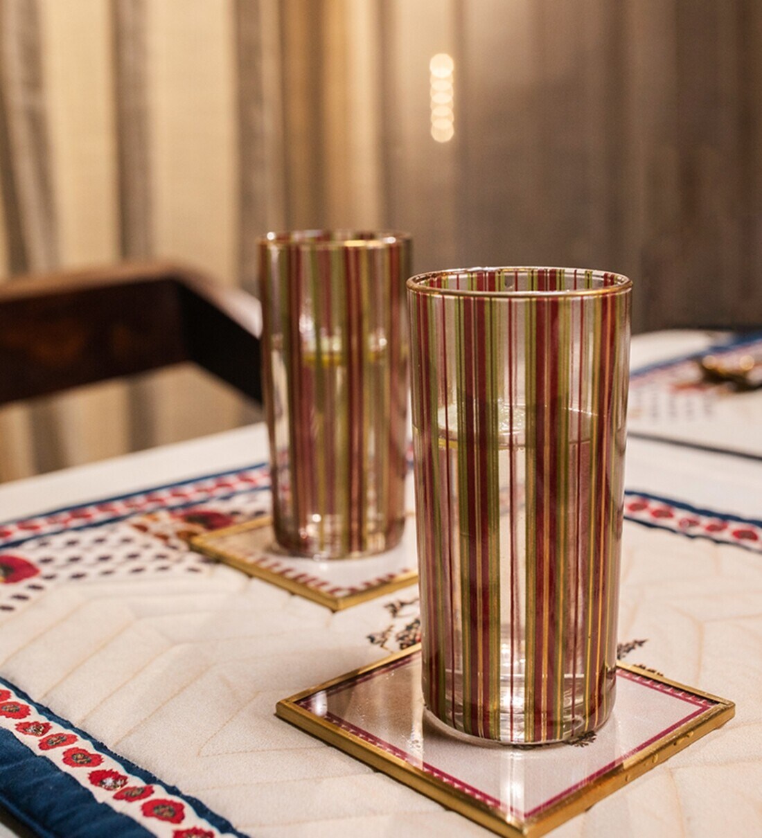 Buy Kashmiri Booti 300ml (Set of 4) Everyday Glass at 5% OFF by Ritu Kumar Home | Pepperfry