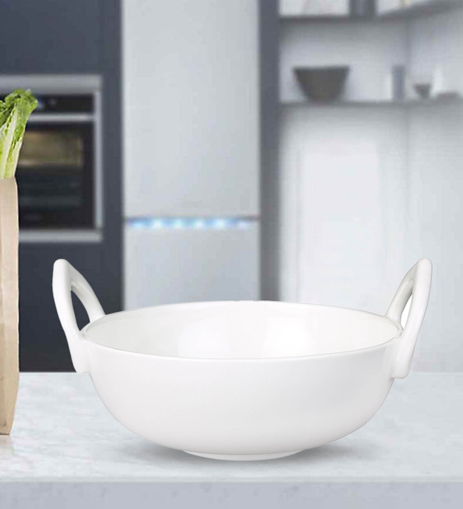 Buy Kadai 400ml White Ceramic Serving Dish at 28% OFF by @home | Pepperfry