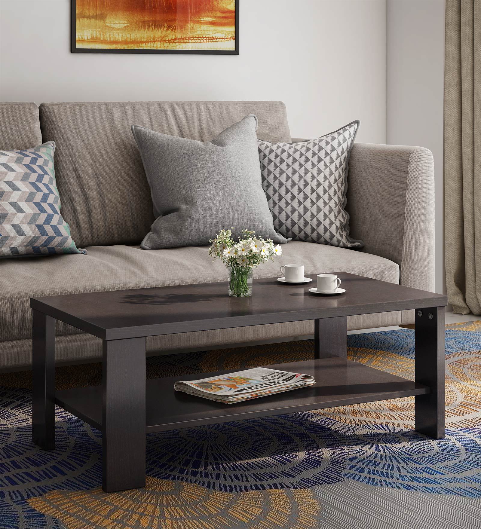 Buy Kale Center Table in Black Oak Finish at 48% OFF by @home | Pepperfry