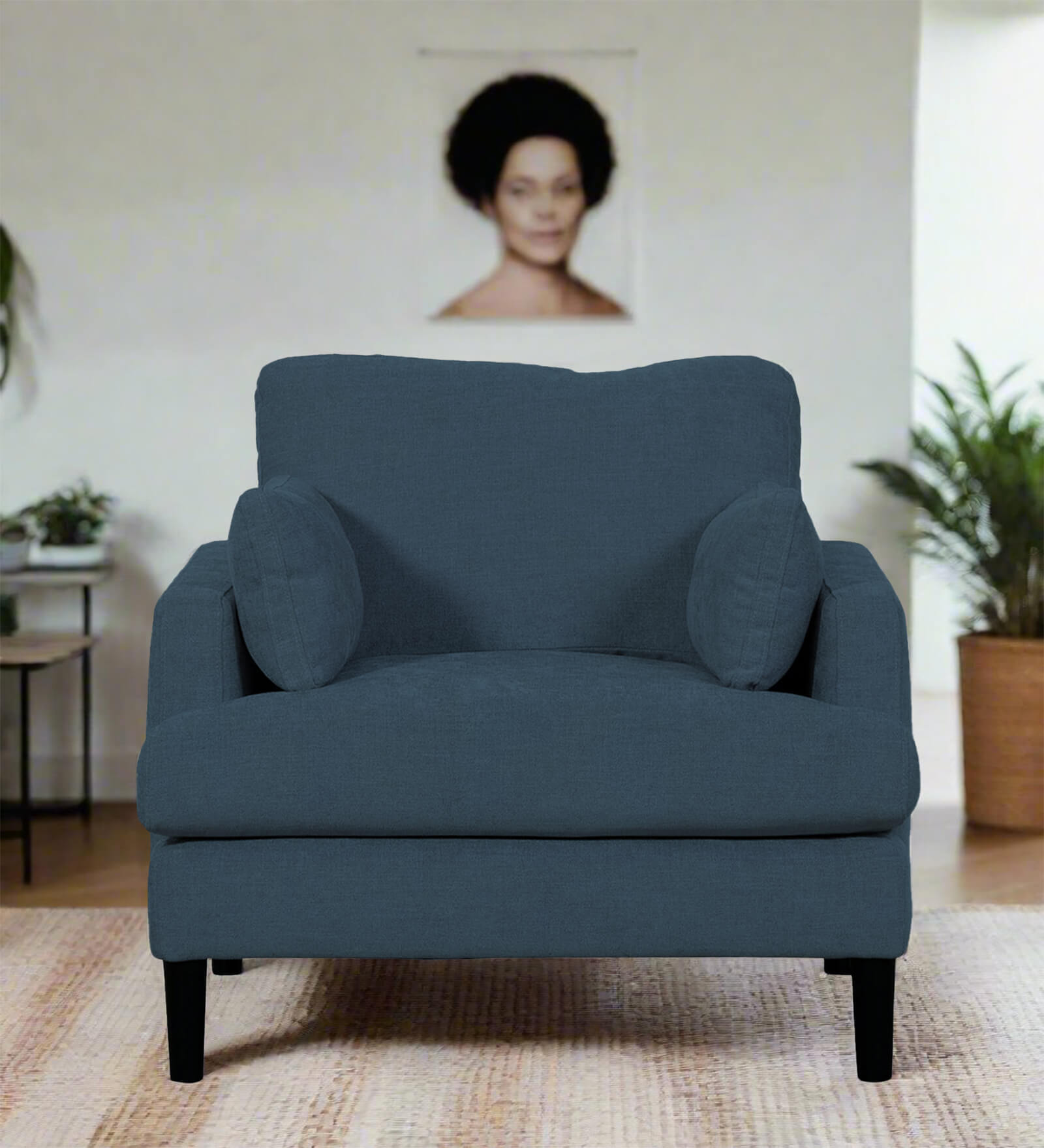 Buy Kane Fabric 1 Seater Sofa In Light Blue Colour at 52% OFF by Citraa ...