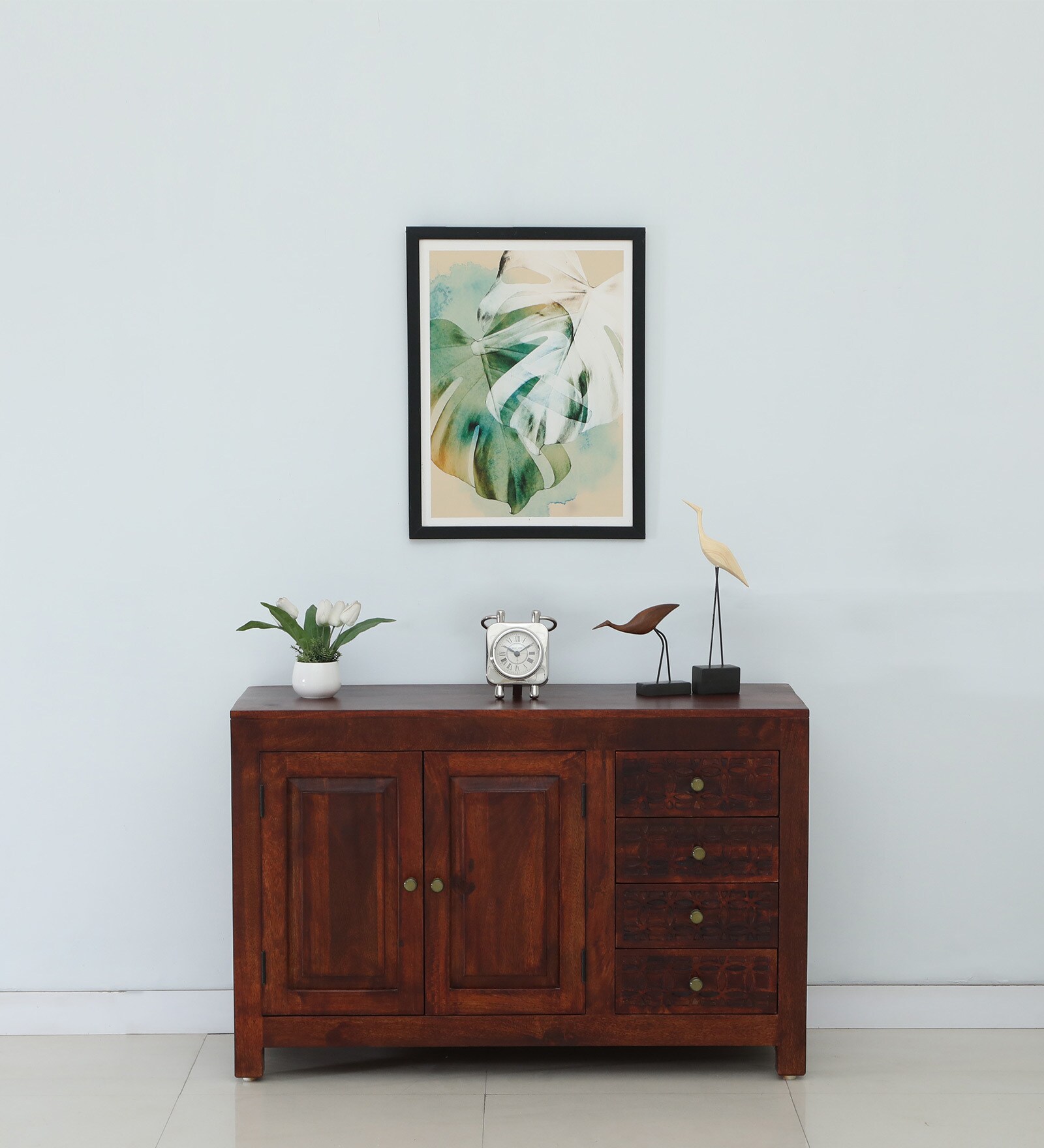 Buy Kawung Solid Wood Sideboard in Scratch Resistant Honey Oak Finish ...
