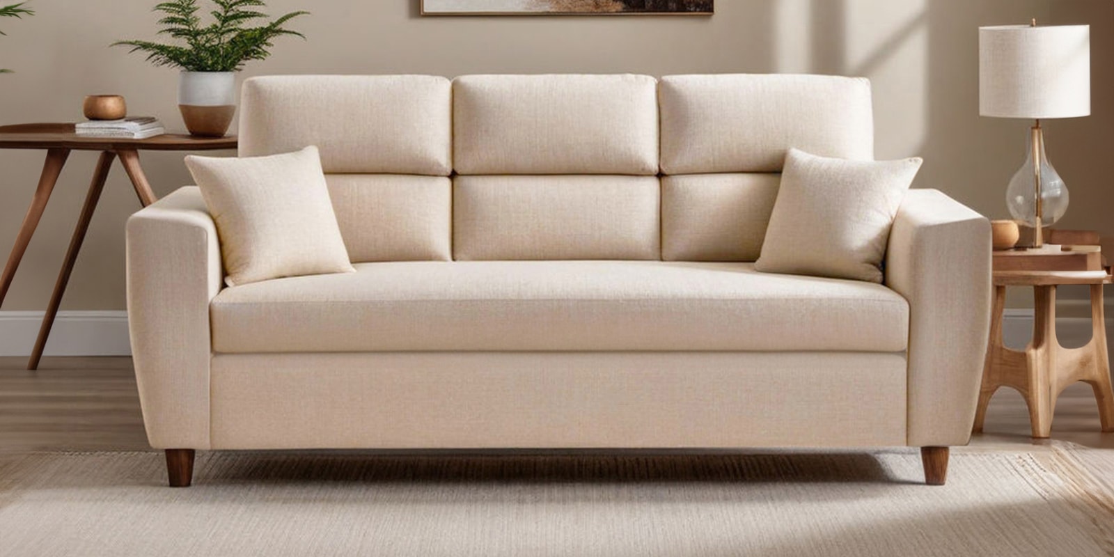 Buy Kaira 3 Seater Sofa Creamy Cashmere Colour at 30% OFF by Trevi ...