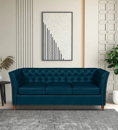 Buy Blue 3 Seater Sofas Online at Best Price in India | Up to 70% Off ...