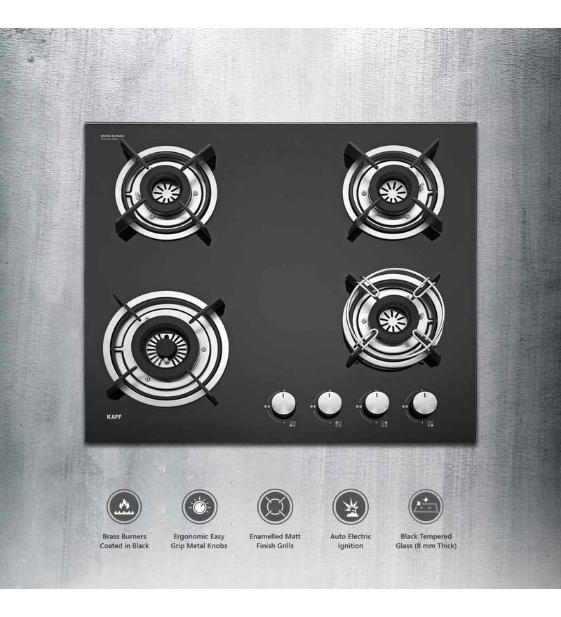 Buy Kaff 4 Burners Glass Gas Hob Hbr604A (Isi Mark) Online - Gas Stoves ...
