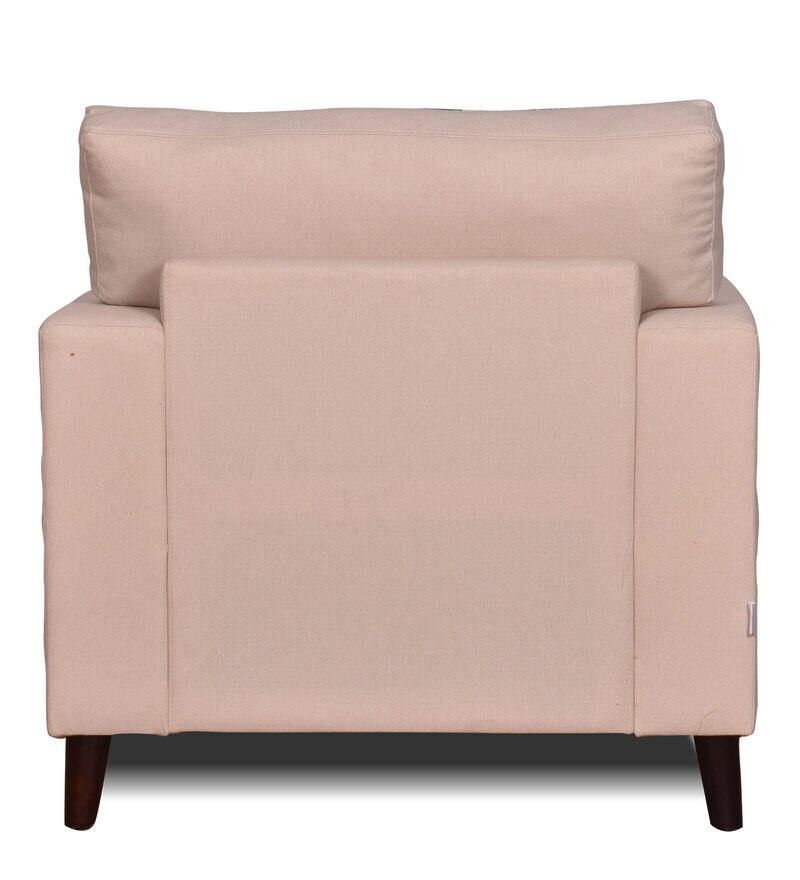 Buy Kandy Fabric 1 Seater Sofa in Beige Colour Online - Mid-Century ...