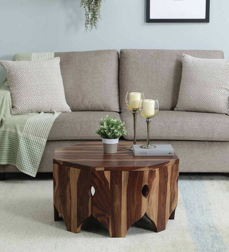 Buy Damayanti Sheesham Wood Coffee Table In Rustic Teak Finish By ...