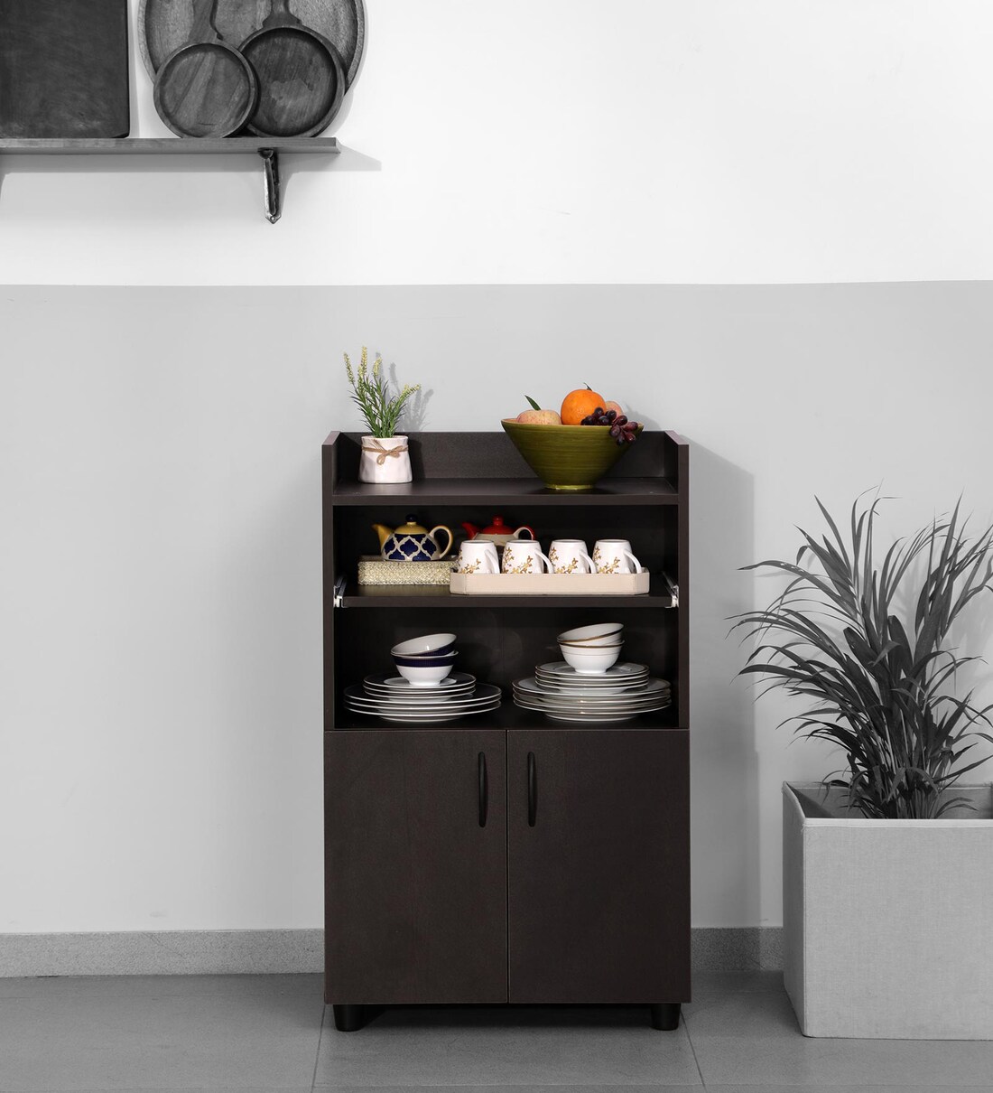 Buy Kelvin Kitchen Cabinet In Wenge Finish By Home Wud Online - Modern ...