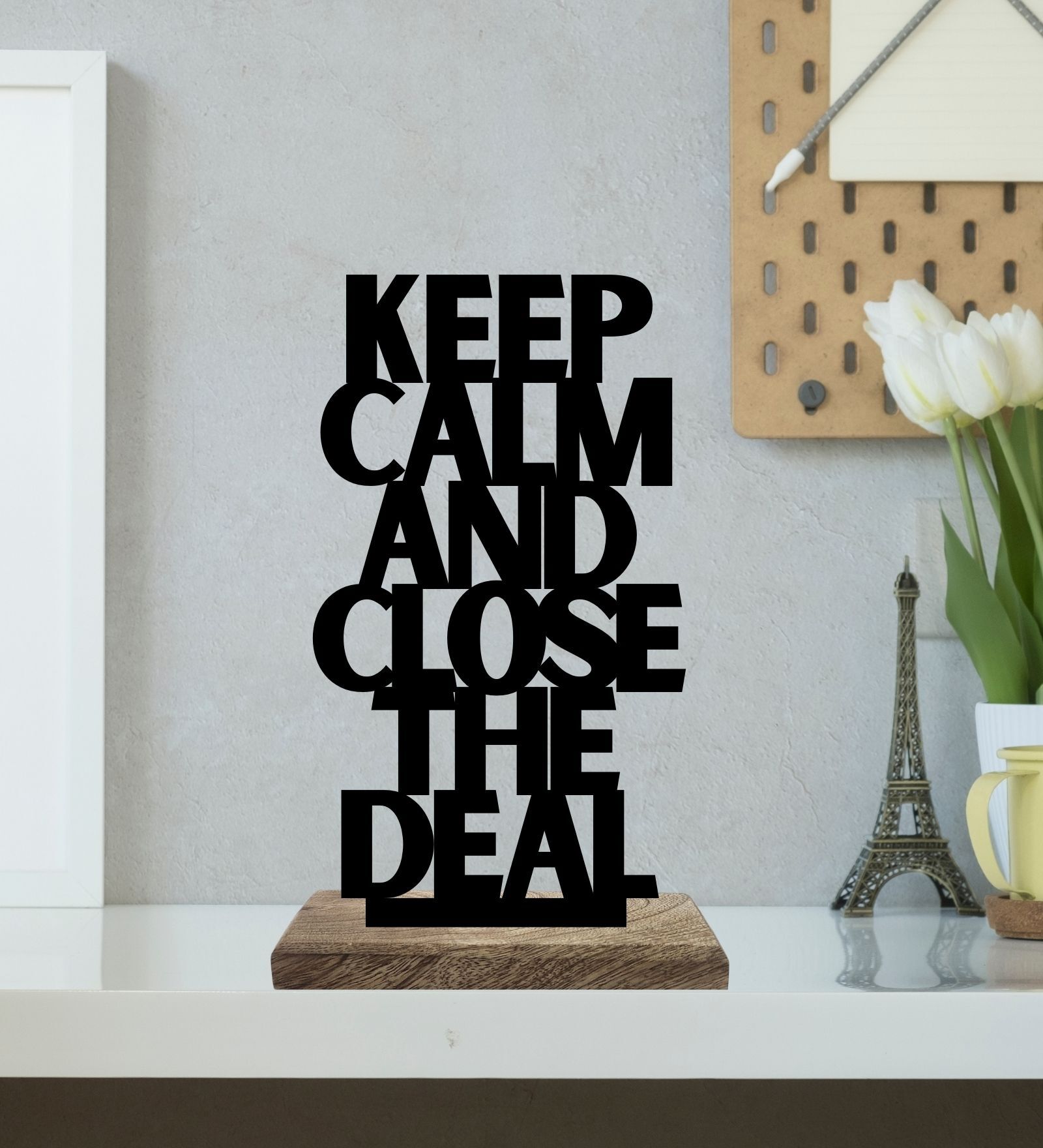 Buy Keep Calm And Close The Deal Black Mango Wood & Iron Showpiece at ...