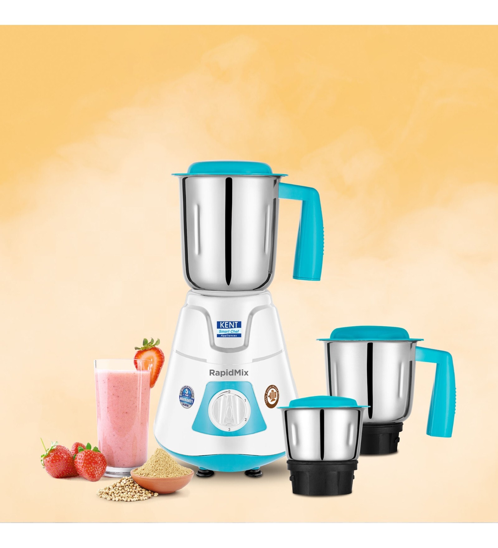 Buy KENT Rapid Mix 550 W Mixer & Grinder (Blue) at 43% OFF by Kent ...