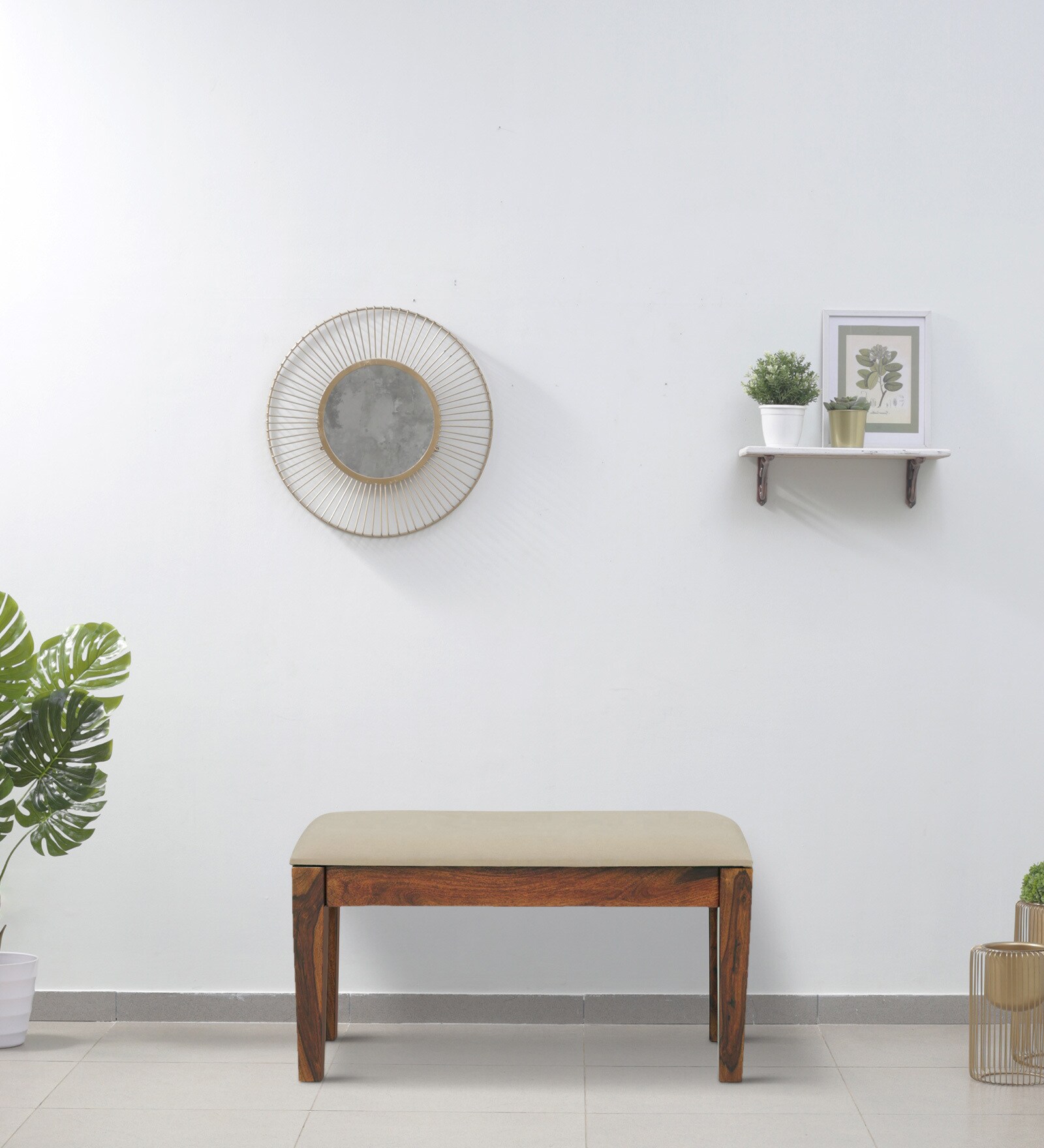 Buy Kentan Sheesham Wood M Bench In Rustic Teak Finish at 7% OFF by ...