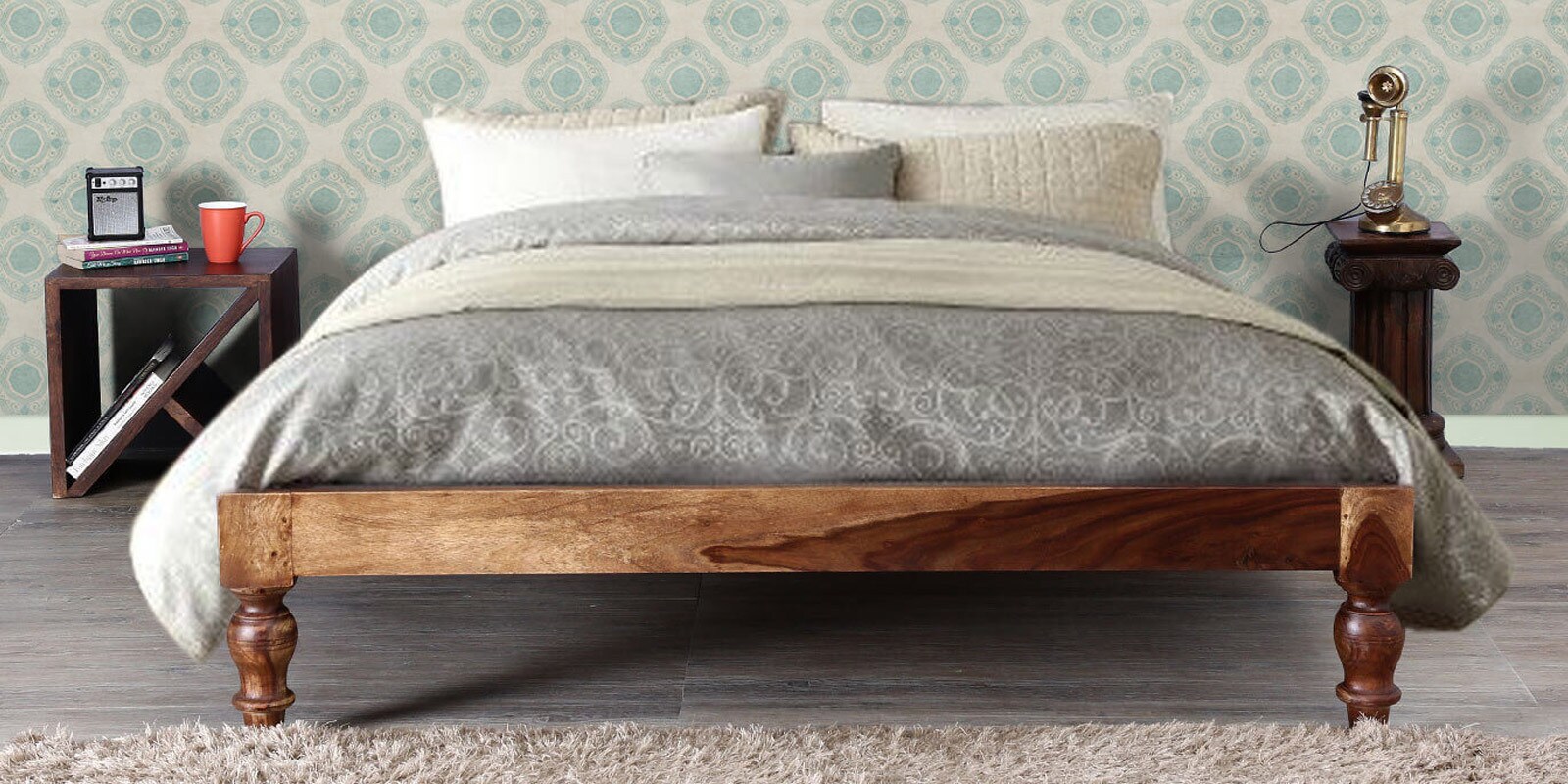 Buy Kevala Solid Wood King Size Bed In Provincial Teak Finish at 5% OFF ...