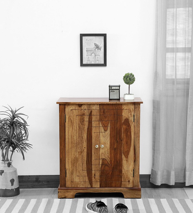 Buy Kelty Solid Wood Shoe Rack In Rustic Teak Finish By Woodsworth ...