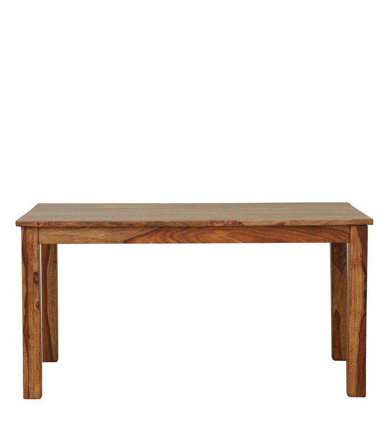Buy Kentan Sheesham Wood 6 Seater Dining Table In Rustic Teak Finish By ...