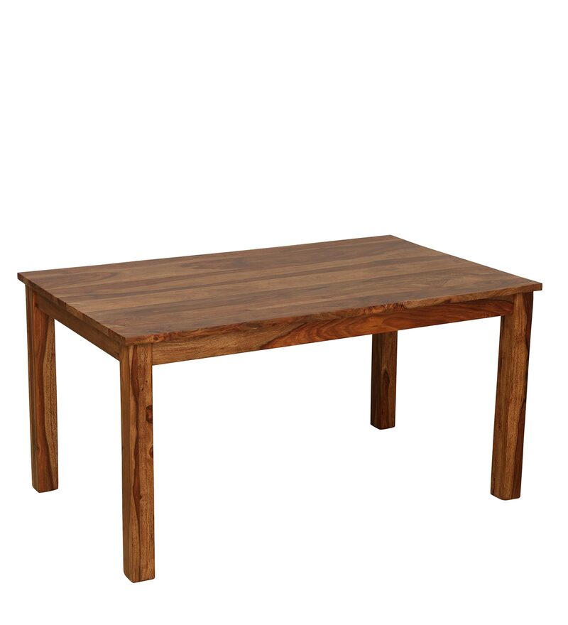 Buy Kentan Sheesham Wood 6 Seater Dining Table In Rustic Teak Finish By ...