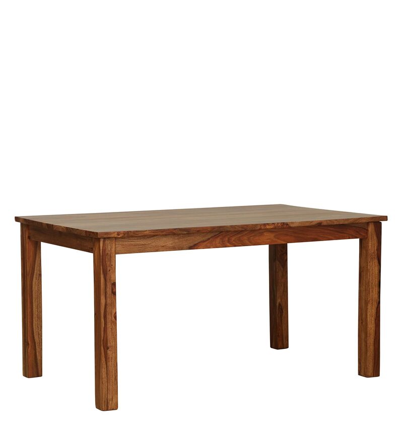 Buy Kentan Sheesham Wood 6 Seater Dining Table In Rustic Teak Finish By ...