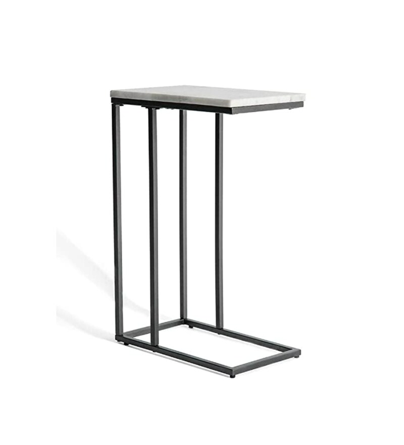 Buy Kevin Metal C-Shape End Table in Grey Finish by AVA DESIGNZ Online ...