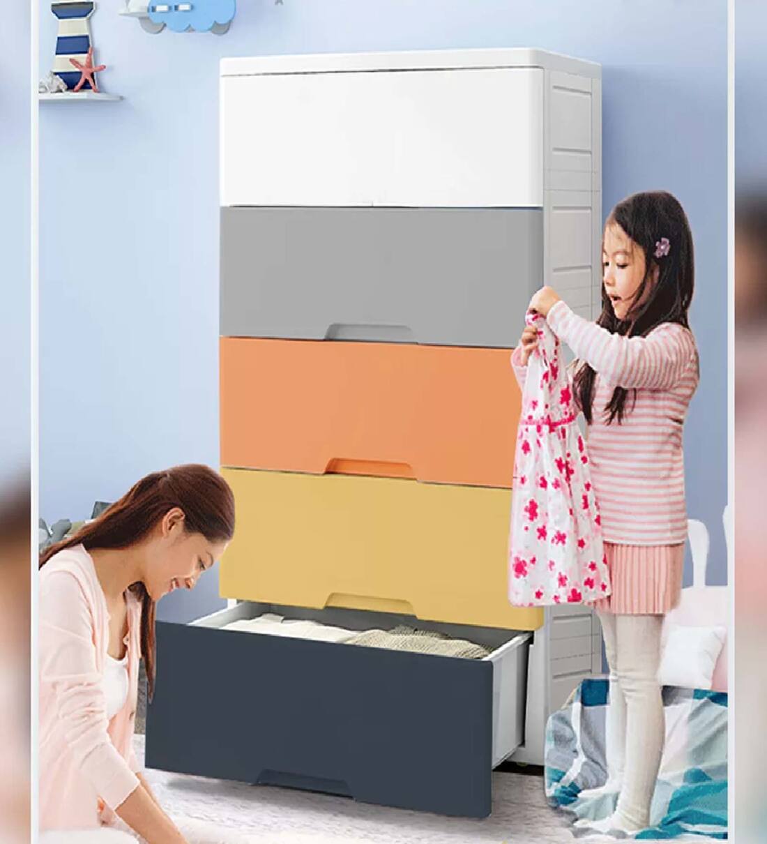 Buy Cranberry Plastic Kids Chest Of Drawers in Multi Colour Online ...