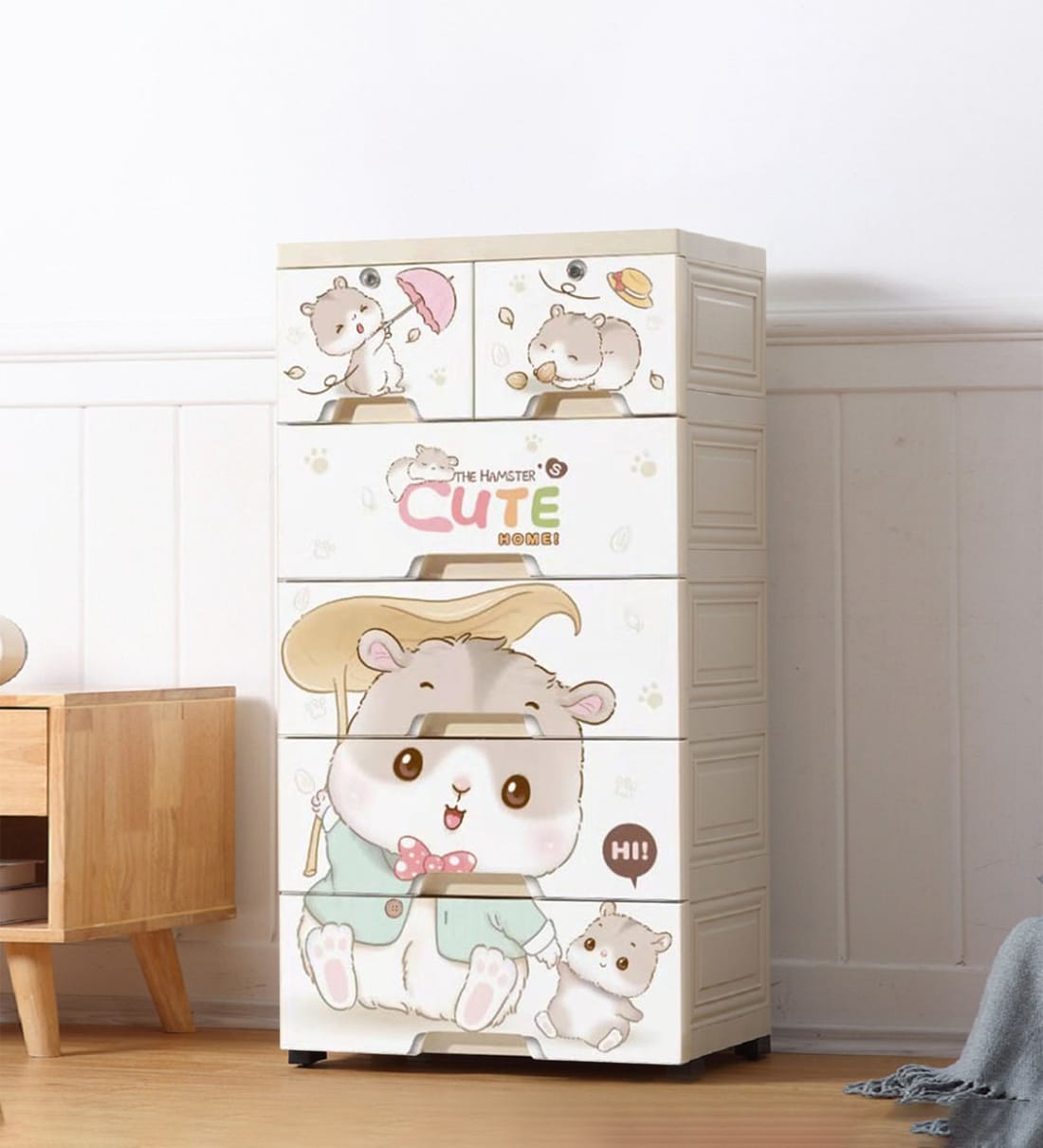 Buy Hamster Plastic Kids Chest Of Drawers in Beige Colour at 20% OFF by ...