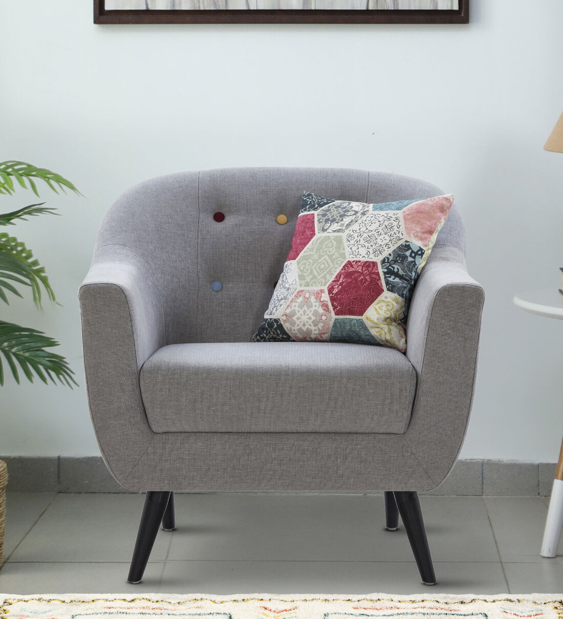 Buy Kimberley Fabric 1 Seater Sofa in Grey Colour at 30% OFF by Urban ...