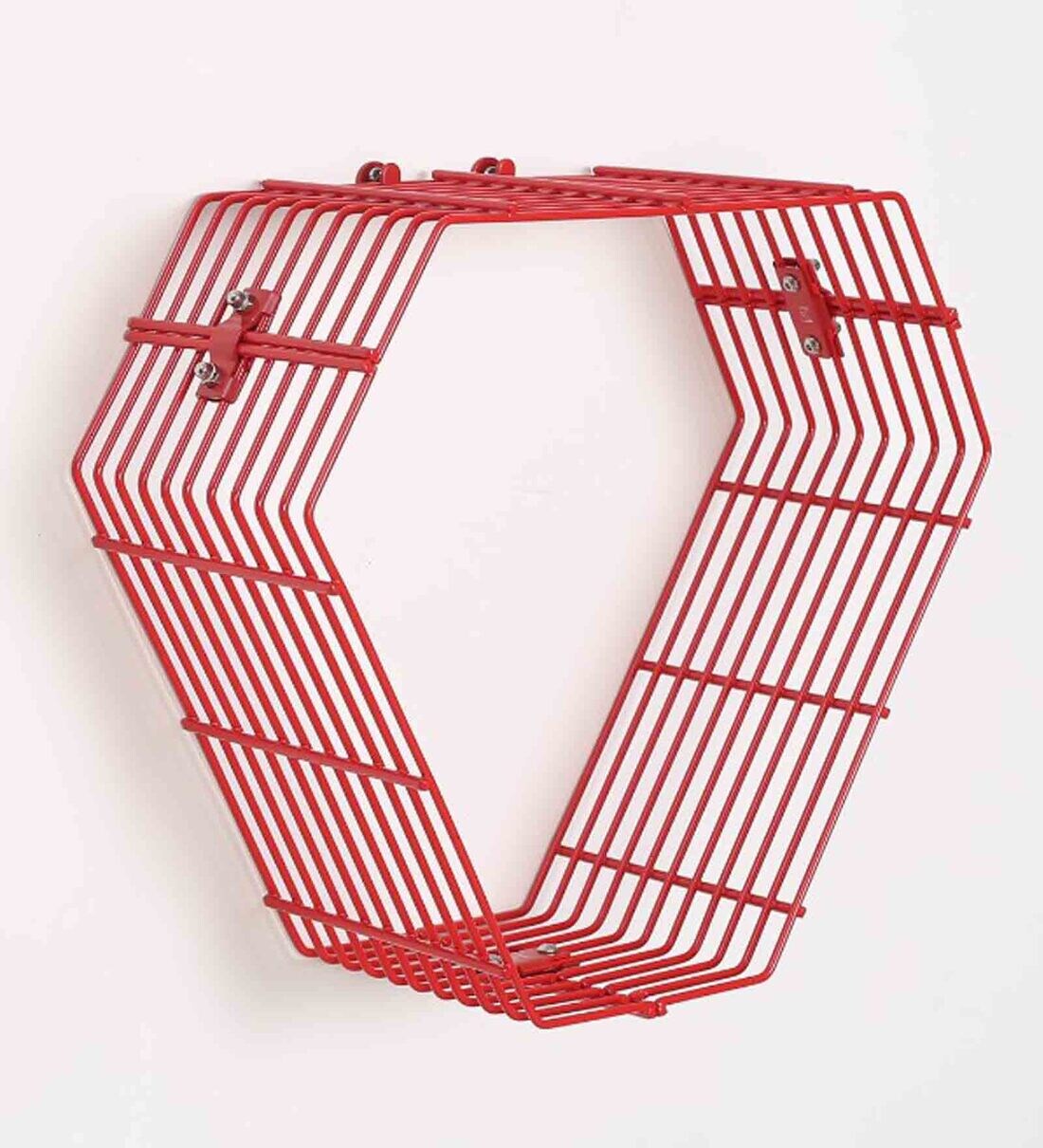 Buy Kinglet Galvanized Iron Floating Wall Shelf in Red Colour by ...