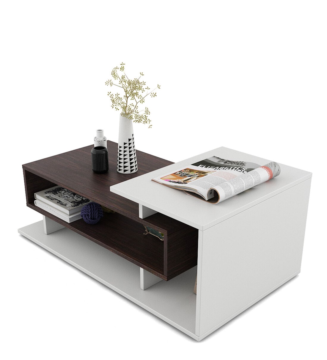 Buy Kiosk Coffee Table in Choco Walnut Colour Online - Contemporary ...
