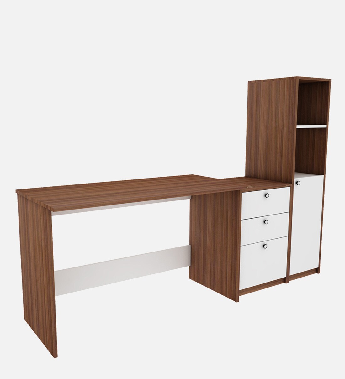 Buy Kipling Hutch Desk in Walnut And Frosty White Finish by Woodbuzz ...