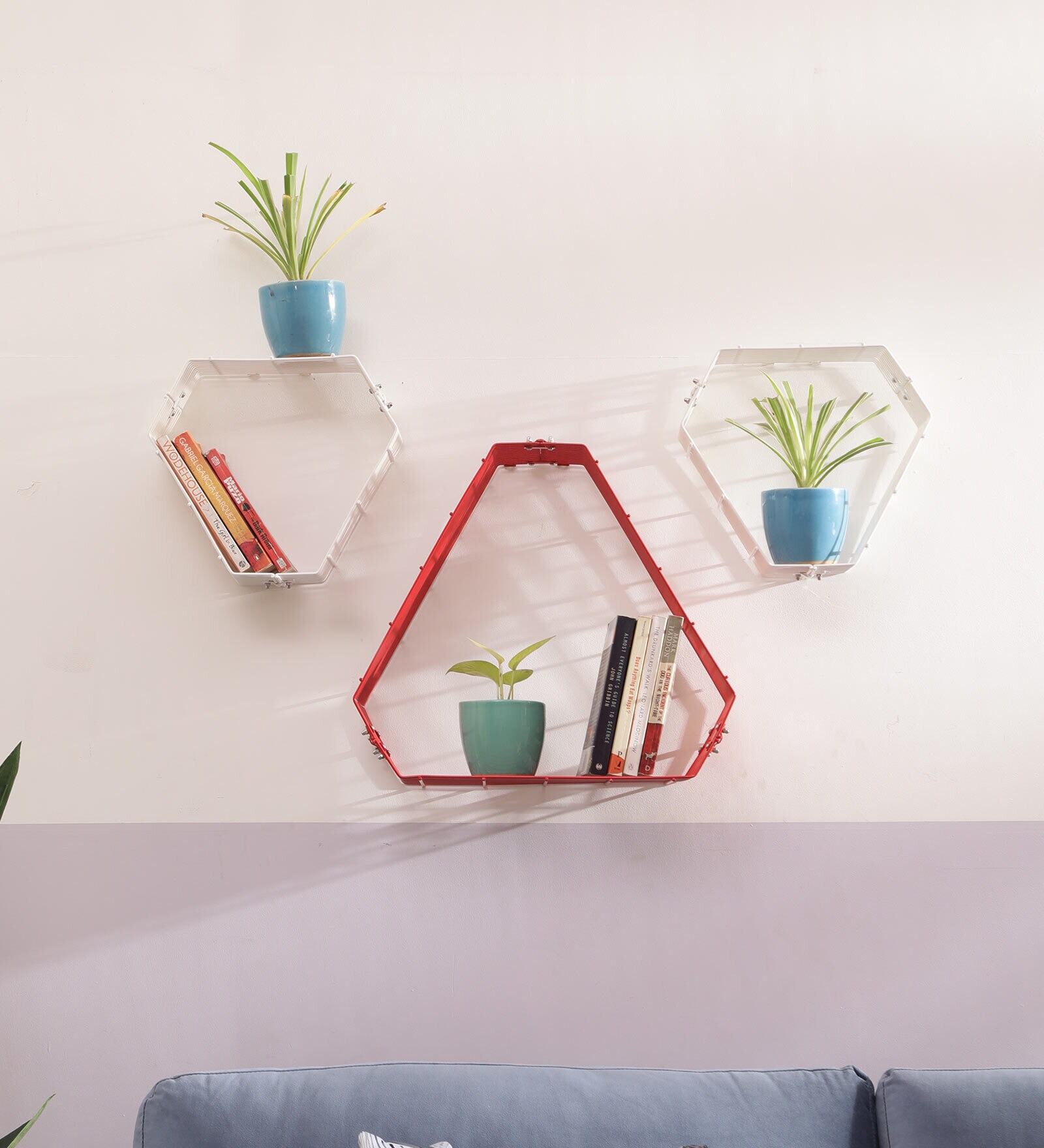 Buy Kinglet Galvanized (Set of 3) Red Iron Wall Shelf at 44% OFF by ...