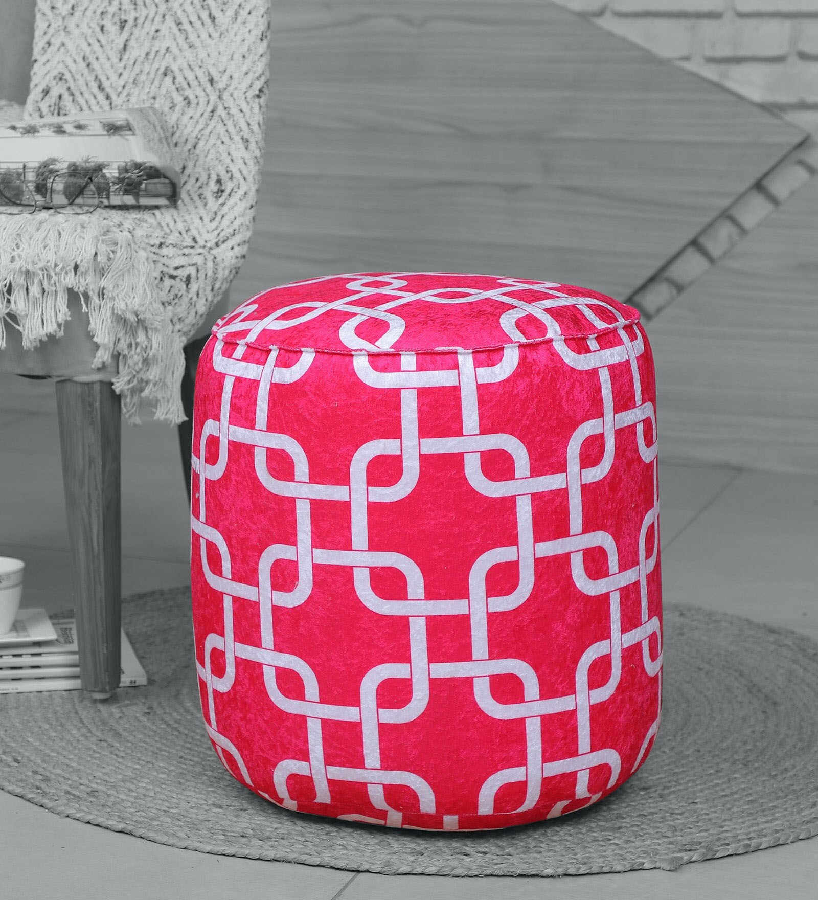 Buy Kirby Pouffe in Pink Colour at 5% OFF by Sheen decor | Pepperfry