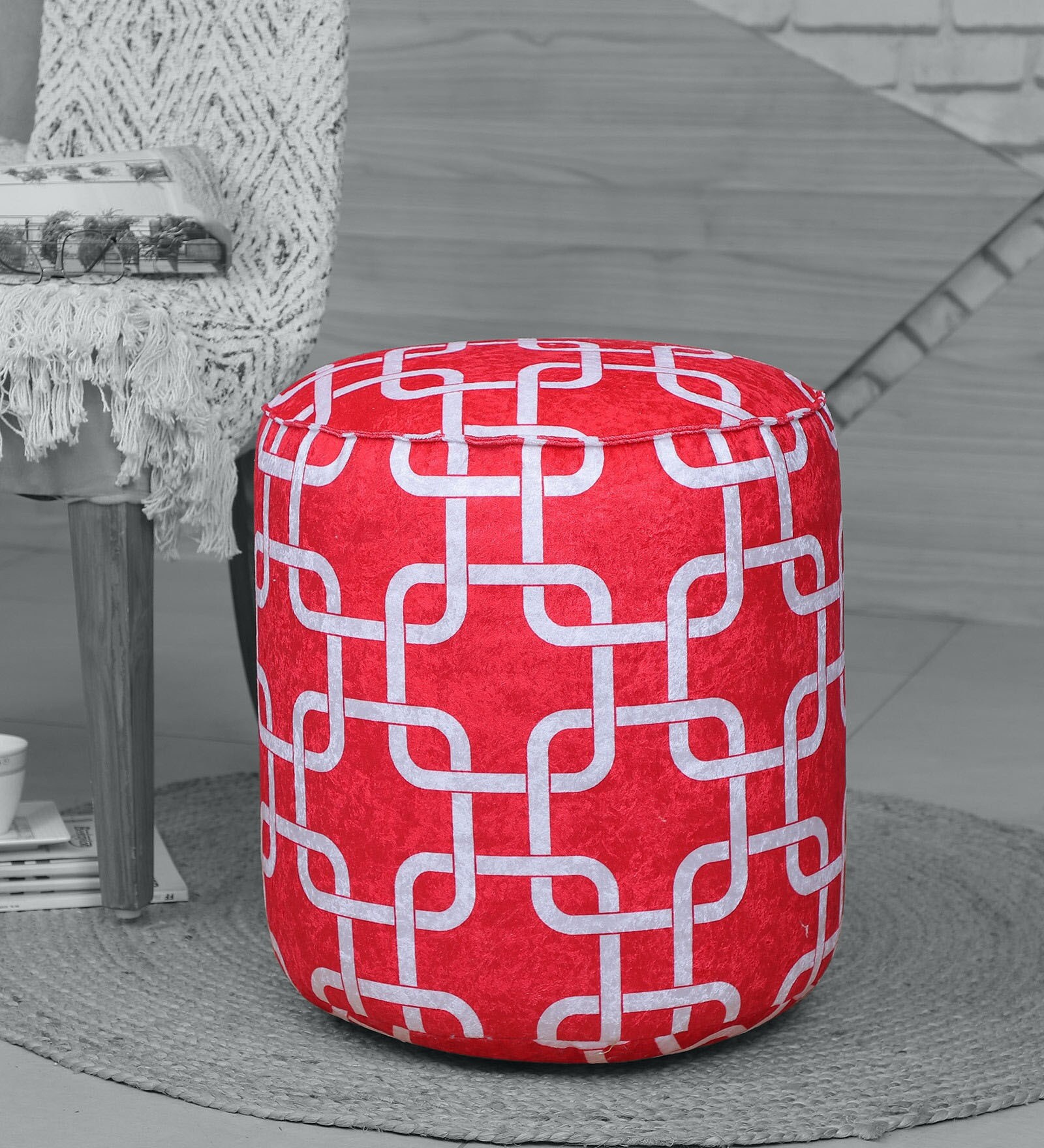 Buy Kirby Pouffe in Red Colour at 71% OFF by Sheen decor | Pepperfry