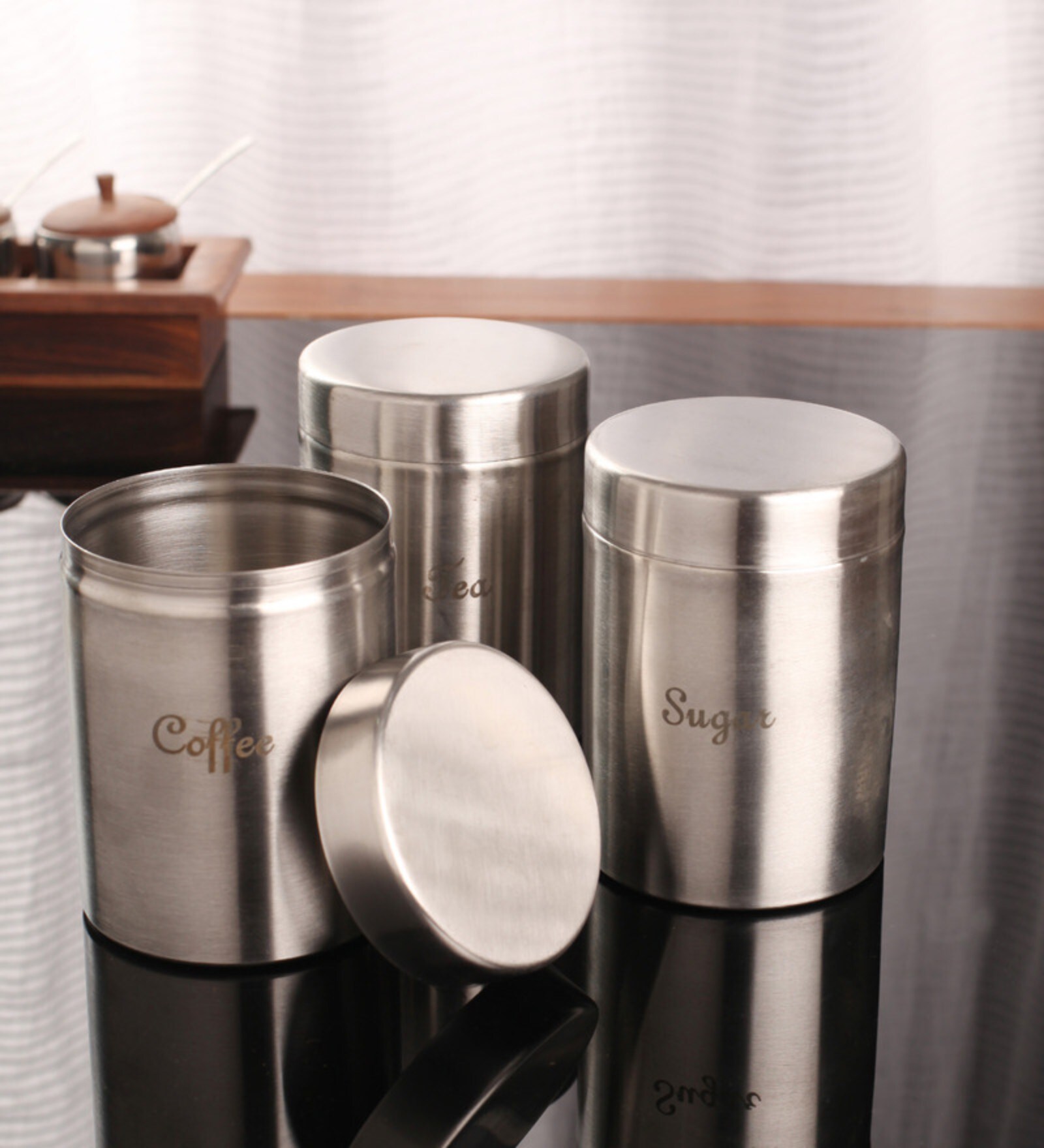 Buy Kitchen Essentials Tea, Coffee & Sugar Container Online - Jars ...