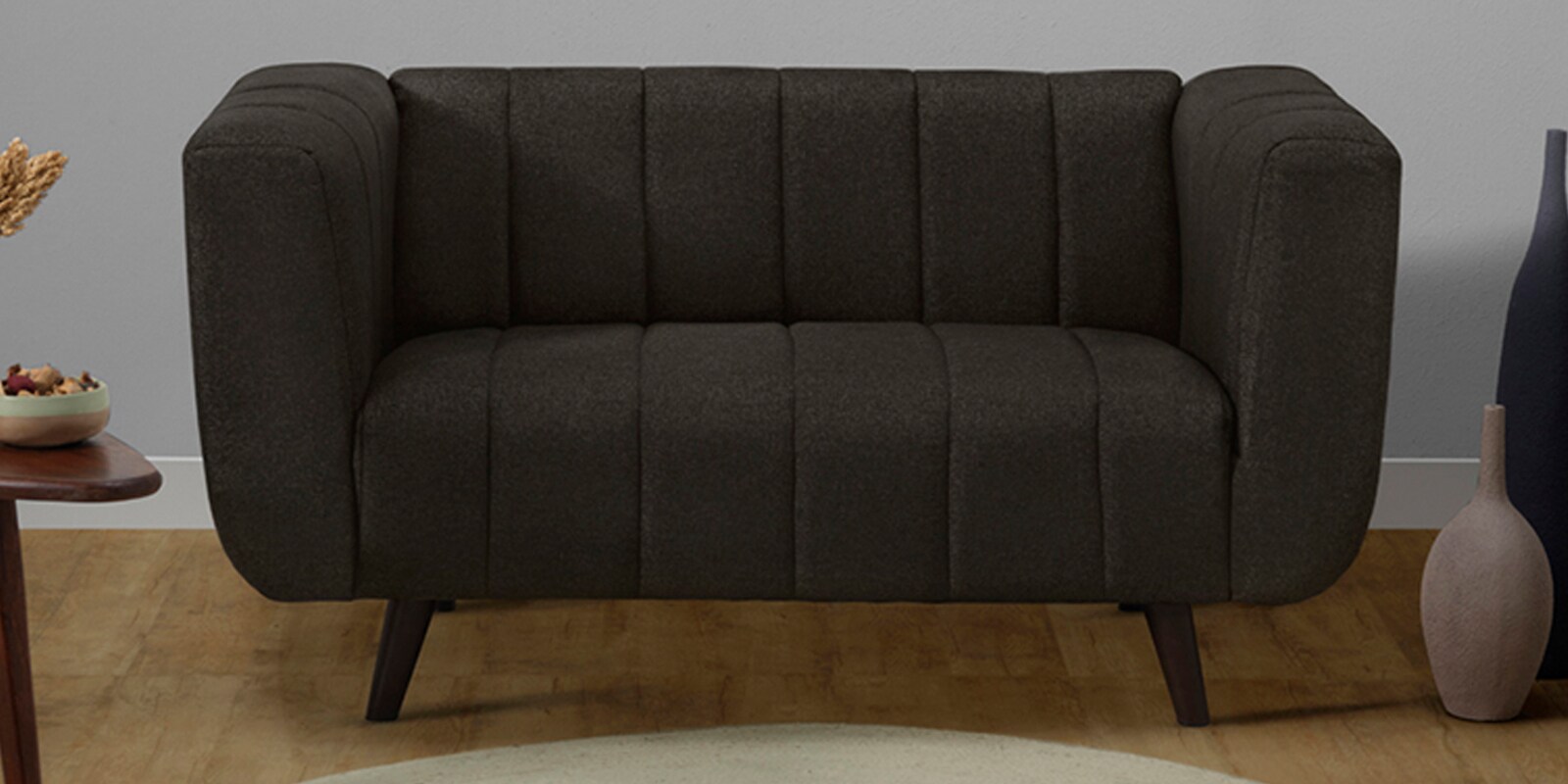 Buy Kiki Fabric 2 Seater Sofa in Earth Brown Colour at 25% OFF by ...