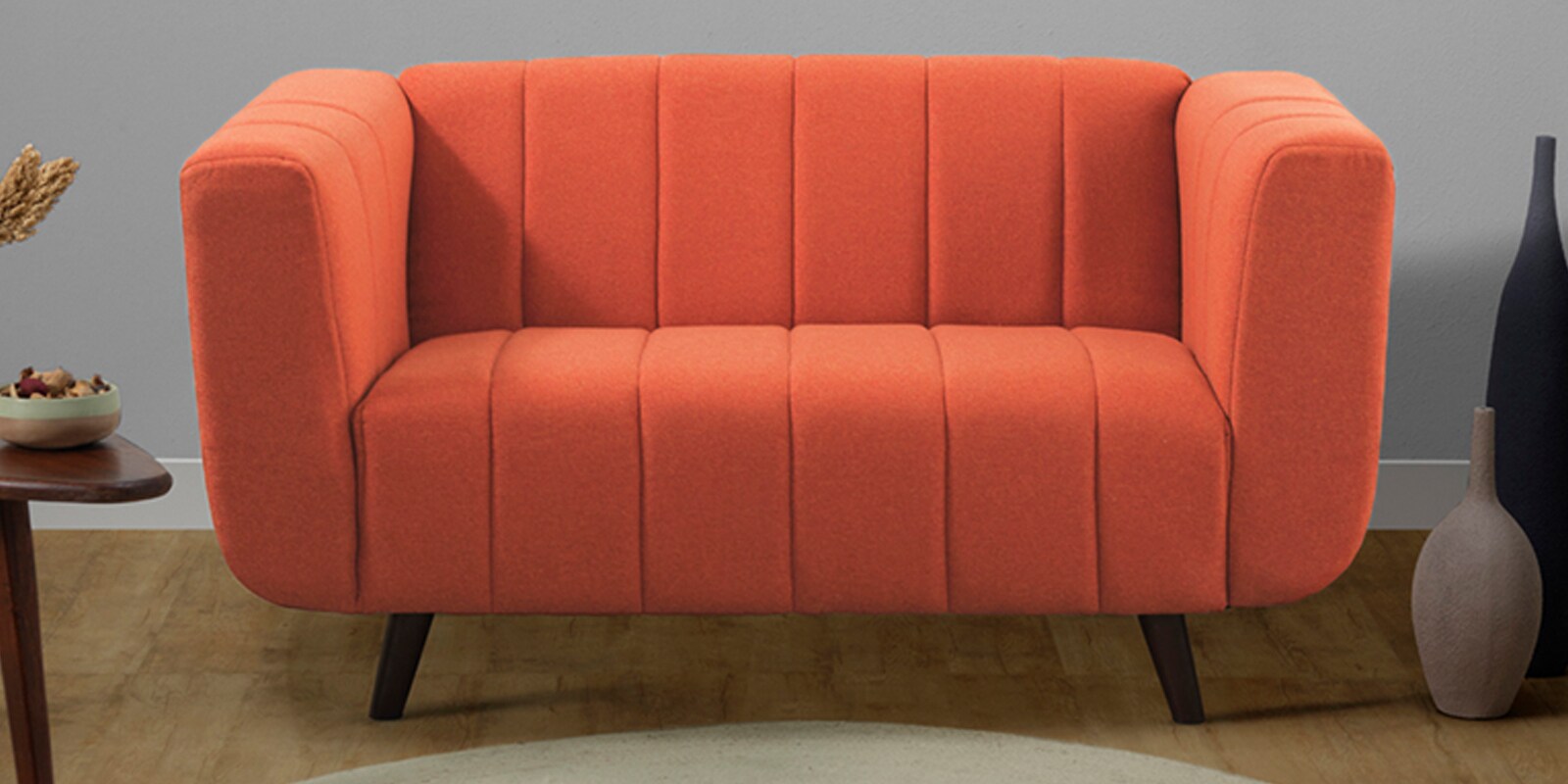 Buy Kiki Fabric 2 Seater Sofa in Lava Orange Colour at 25% OFF by ...