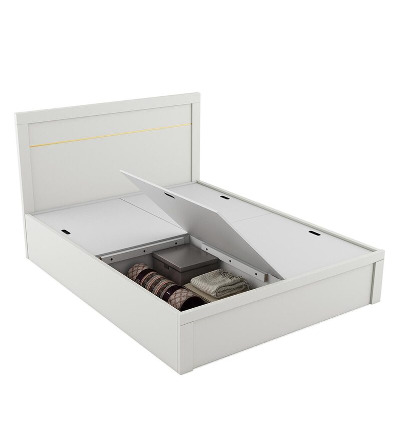 Buy Kingslay King Size Bed in White Finish with Box Storage Online ...