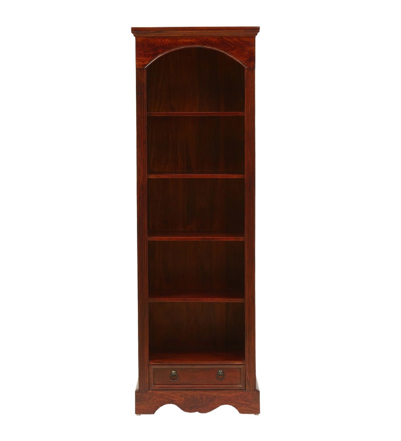 Buy Kirati Solid Wood Book Shelf In Honey Oak Finish By Mudramark ...