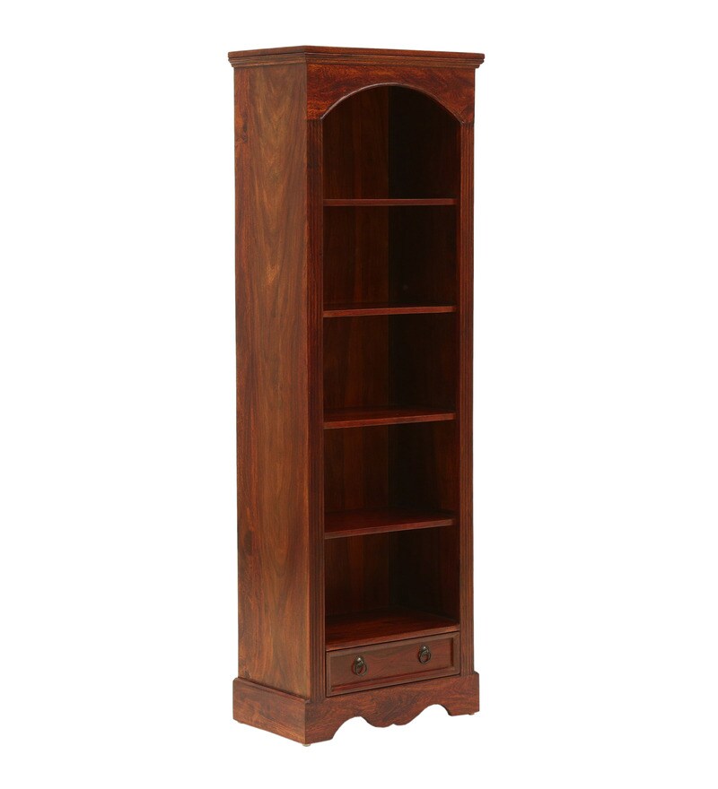 Buy Kirati Solid Wood Book Shelf In Honey Oak Finish By Mudramark ...