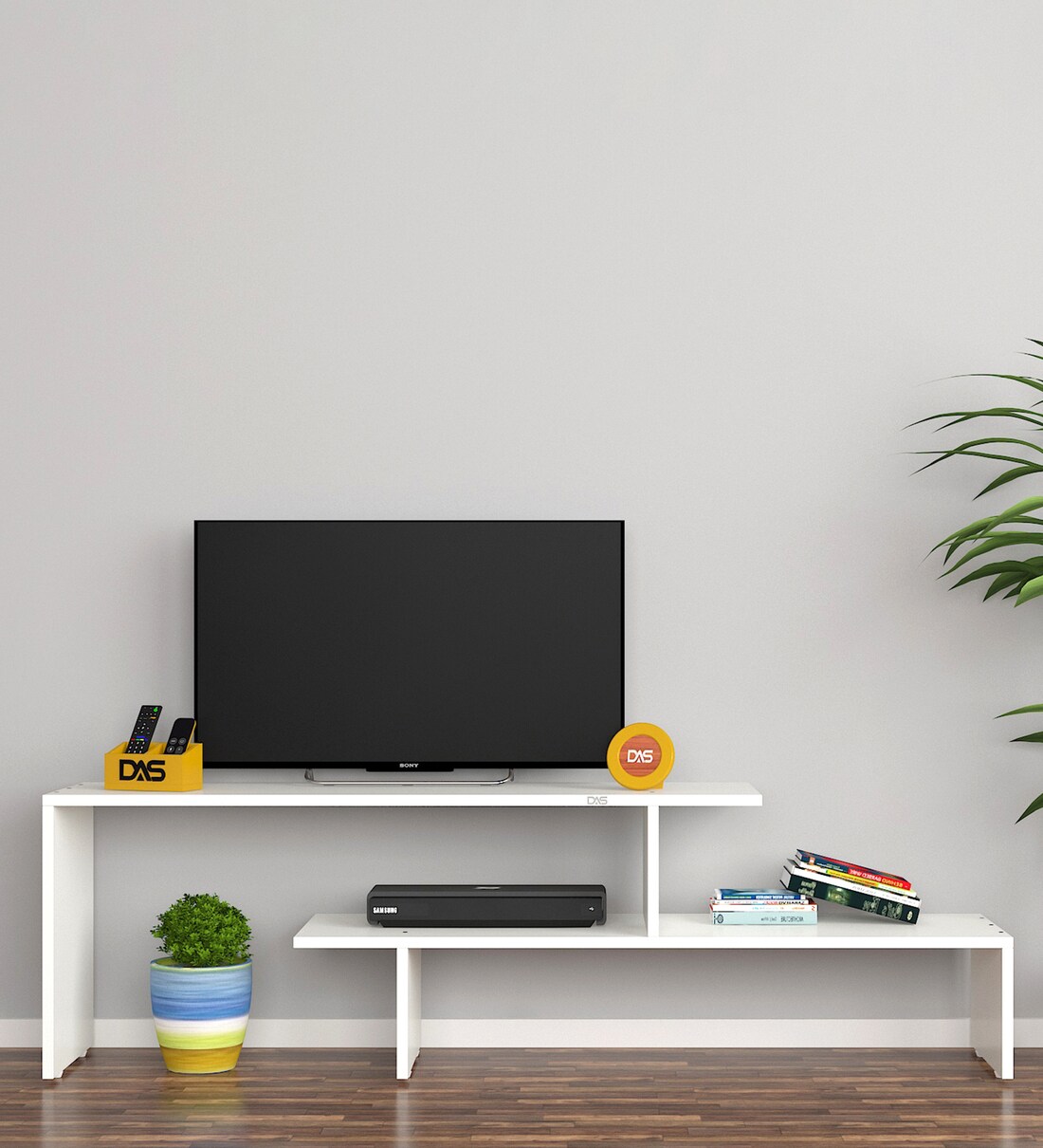 Buy Klaus TV Console in Frosty White Finish For Up To 43\ at 100% OFF by Das | Pepperfry