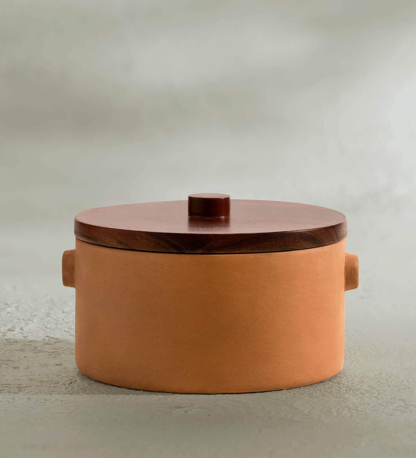 Buy Knurl- Large 1.3 Ltr Terracotta Curd Setter Bowl with Lid by ...