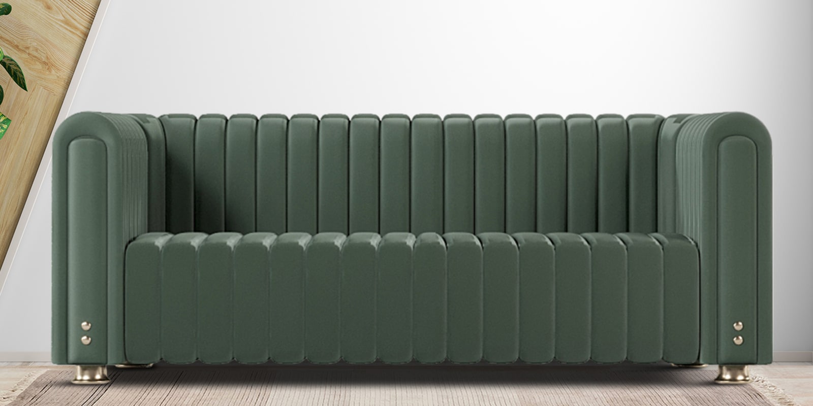 Buy Knox Leatherette 2 Seater Sofa in Sage Green Colour at 50% OFF by ...