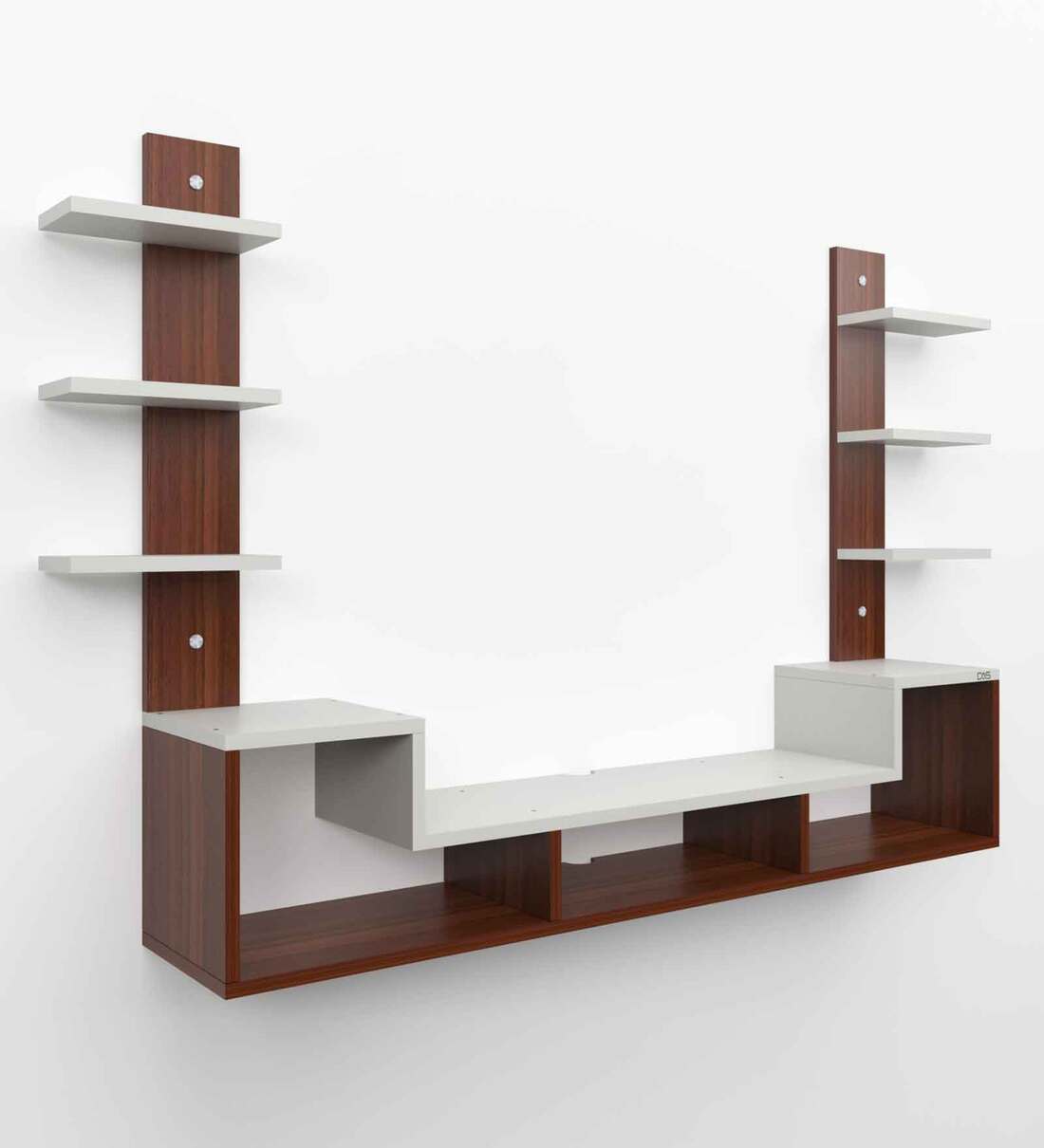 Buy Konrad TV Unit in Classic Walnut & Frosty White Finish for TVs up ...