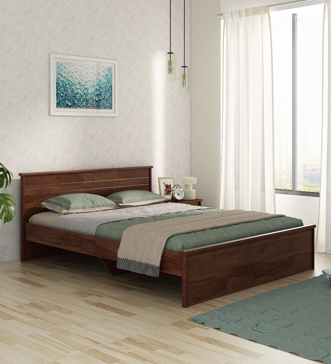 Buy Kosmo Carnival Queen Size Bed in Melamine Finish by Spacewood ...