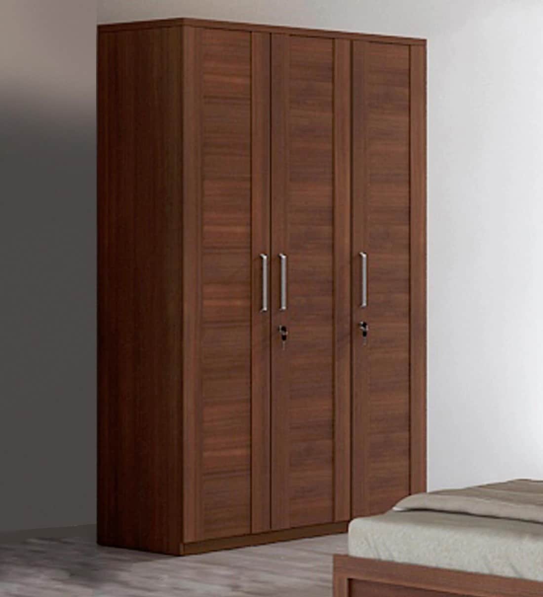 Buy Kosmo Grace 3 Door Wardrobe in Rigato Walnut Finish by Spacewood ...