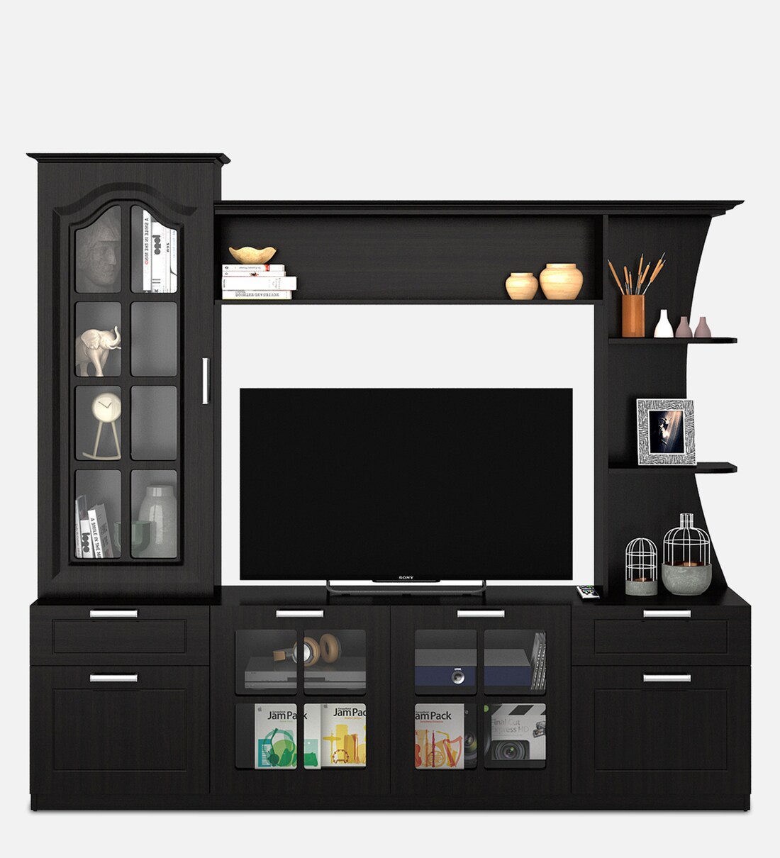 Buy Kosmo TV Unit in Natural Wenge Melamine Finish for TVs up to 43\ by Spacewood Online - TV ...