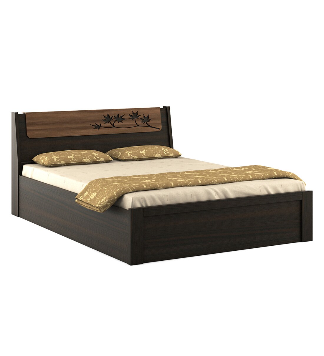 Buy Kosmo Maple King Size Bed in Fumed Oak Melamine Finish with ...